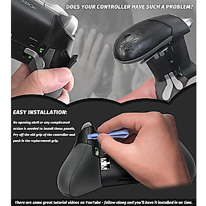 AQIDAP Controller Grips Non-Slip Side Rails Grips Back Replacement Rear Handle Panels Kits Rubberized Right Left Side Rails for Xbox One Elite Controller (Model 1698)