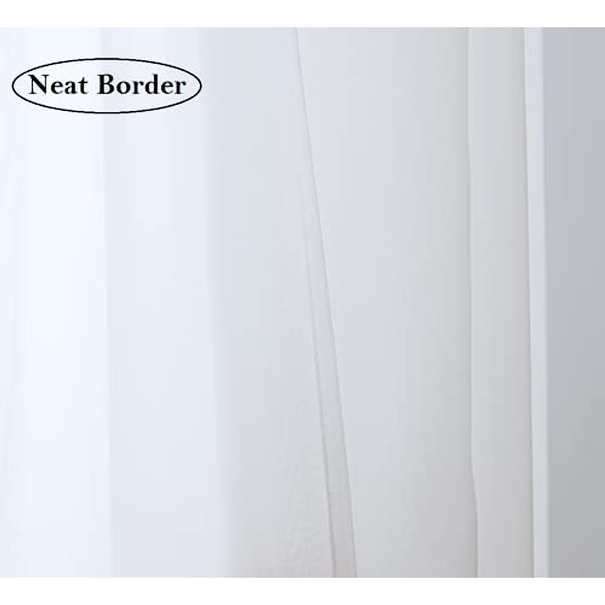 PI Sheer White Curtains 63 Inch Length Short Window Curtains Rod Pocket for Living Room/Bedroom 2 Panels (W52 X L63, Optical White)