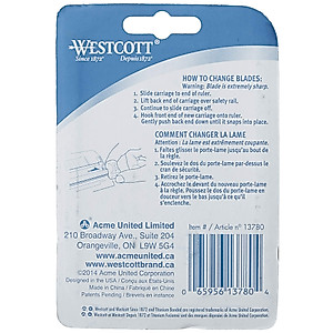 Westcott Paper Trimmer Titanium Bonded Replacement Cutting Blades for use with Trimmers 13782 and 13779, Pack of 2 (13780),Yellow
