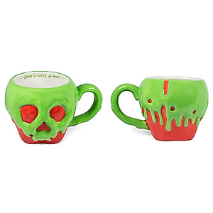 Disney Evil Queen Poison Apple Sculpted Ceramic Mug | Holds 20 Ounces