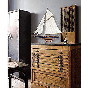 SAILINGSTORY Wooden Sailboat Model Ship Sailboat Decor Yacht Model America's Cup Columbia 1901 Replica Medium