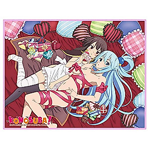 Great Eastern Entertainment Konosuba- Aqua & Megumin Sublimation Throw Blanket, Multicolor
