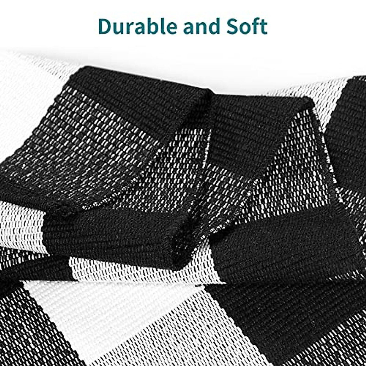 Lamberia Checkered Area Rug Buffalo Plaid Rugs Indoor and Outdoor Black White Checkered Carpet for Kitchen and Hallway (2' x 4'3")