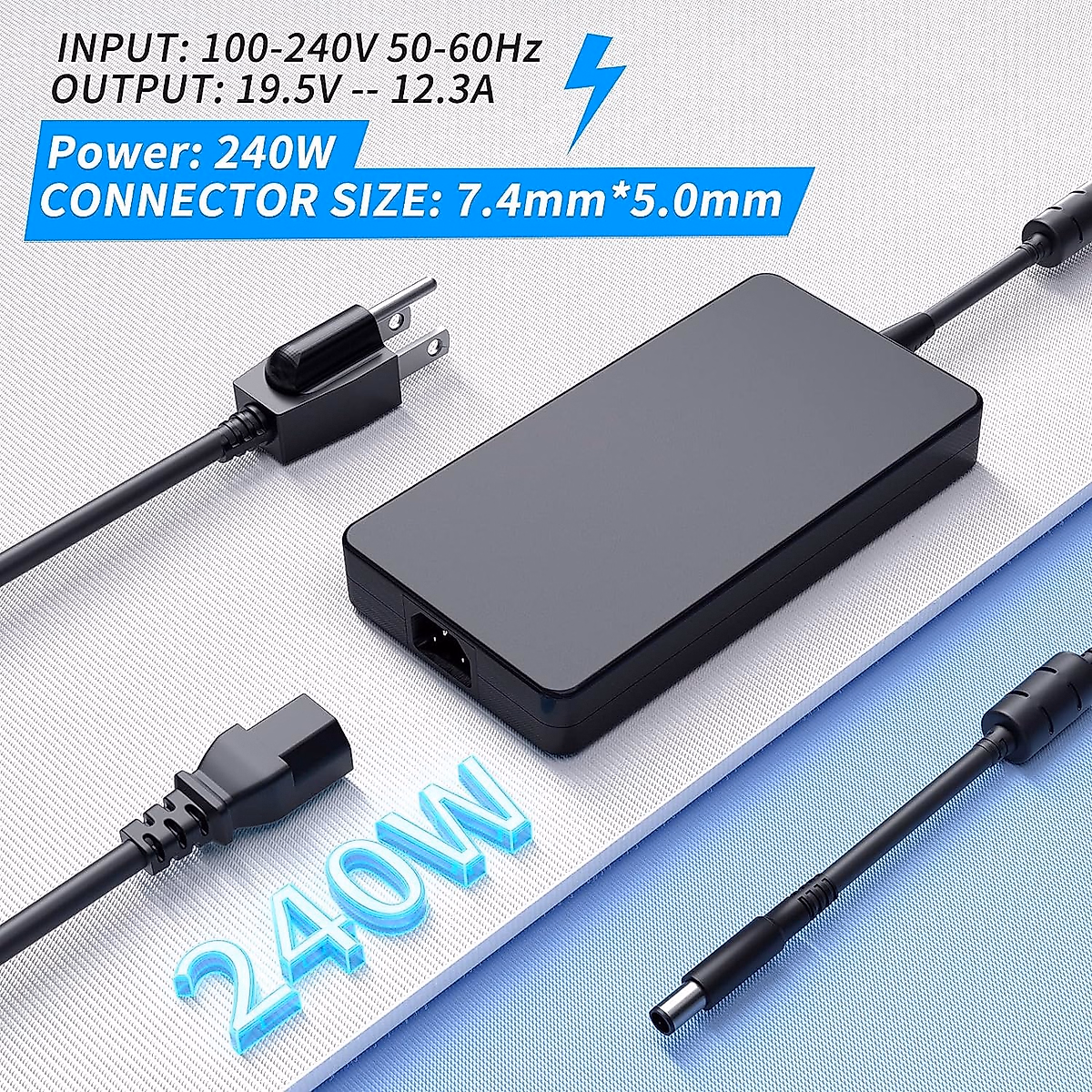 240W Charger for Dell AlienwareM17X M18X X51 13 15 17 R2 R3 R4 R5 Precision 7710 7720 7730 M6400 M6500 M6600 M6700 M6800 Area-51m PA-9E Laptops Power Supply Cord