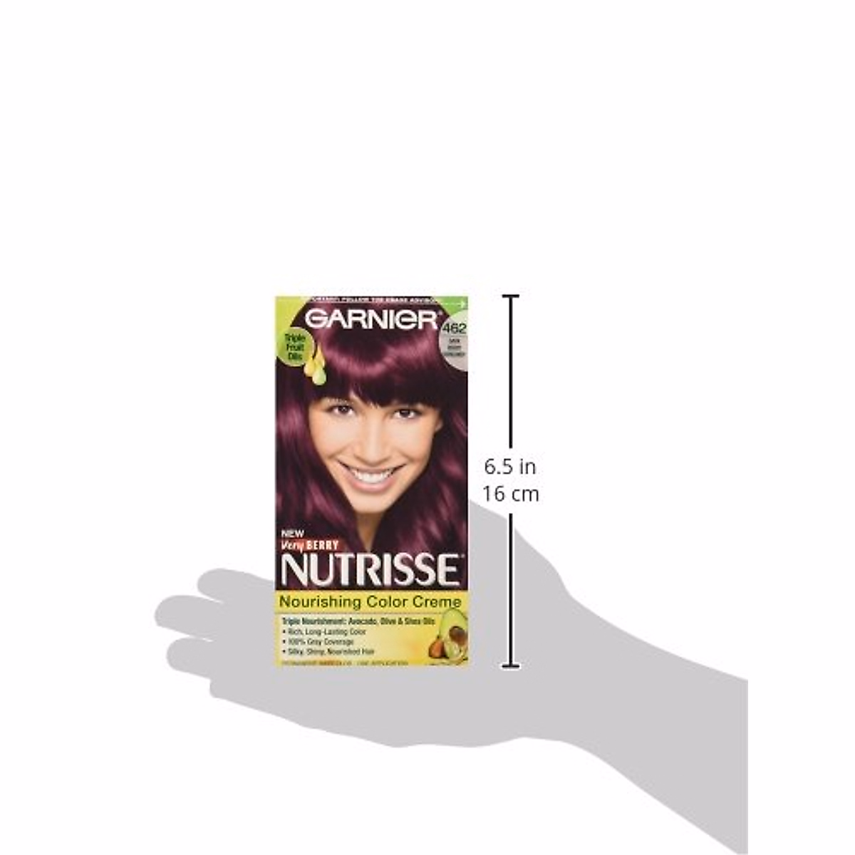 Garnier Hair Color Nutrisse Nourishing Creme, 462 Dark Berry Burgundy (Sugar Beet) Red Permanent Hair Dye, 1 Count (Packaging May Vary)