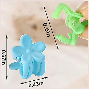 JANYUN 50 Pcs Colorful Mini Hair Claw Small Hair Clips Clamps Hair Accessories for Women Decorative Bun Tiny Hair Clips, Assorted Colors (Floral)