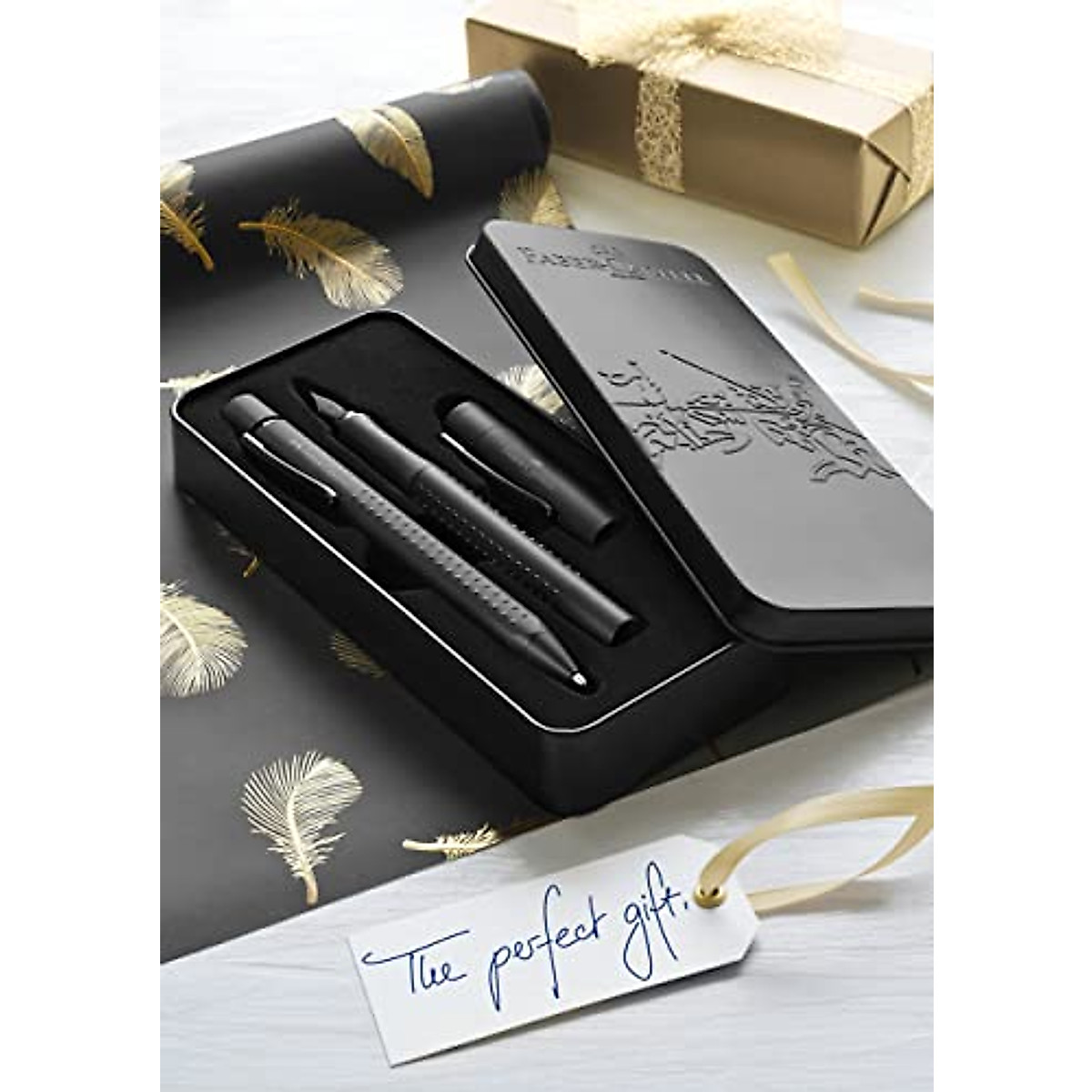 Faber-Castell Grip Edition Fountain Pen and Ballpoint Pen Set - All Black