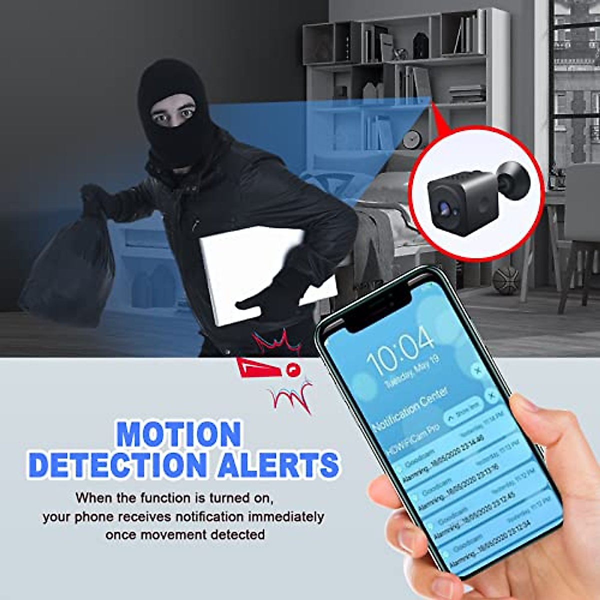 Hidden Camera Spy Camera Hidden Camera with Audio for Indoor and Outdoor 1080P Mini Spy Camera Two-Way Voice Night Vision and Motion Detection for Home Security Small Nanny Cam Live Feed App Control