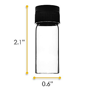 EISCO 12PK Test Tubes, 5ml - Bakelite Screw Cap - Borosilicate 3.3 Glass - 2.1" x 0.6" - Flat Bottom