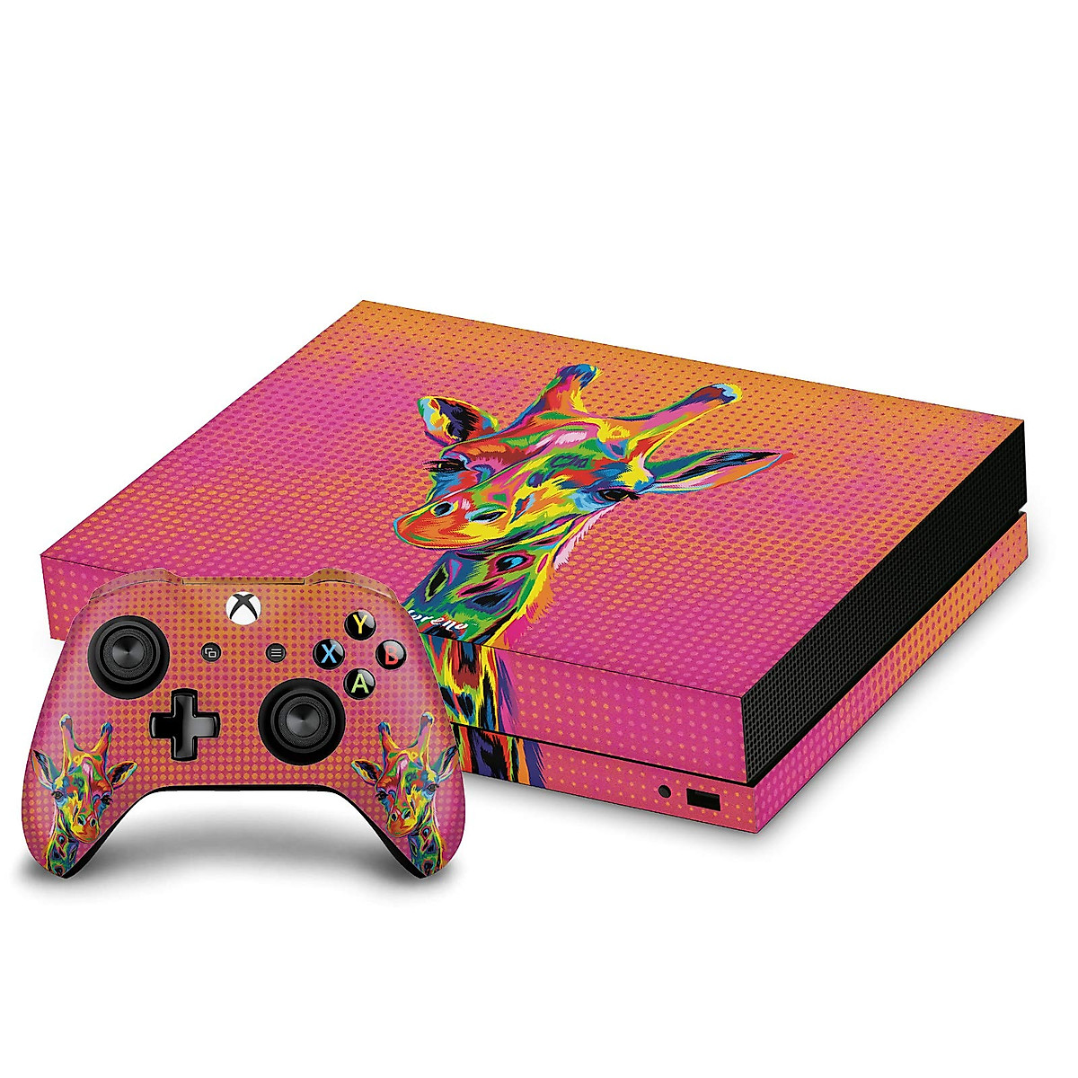 Head Case Designs Officially Licensed P.D. Moreno Giraffe Animals II Vinyl Sticker Gaming Skin Case Cover Compatible With Xbox One X Console and Controller Bundle