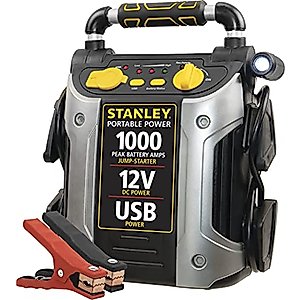 STANLEY J509 Portable Power Station Jump Starter: 1000 Peak Amp Battery Booster, USB Port, Battery Clamps