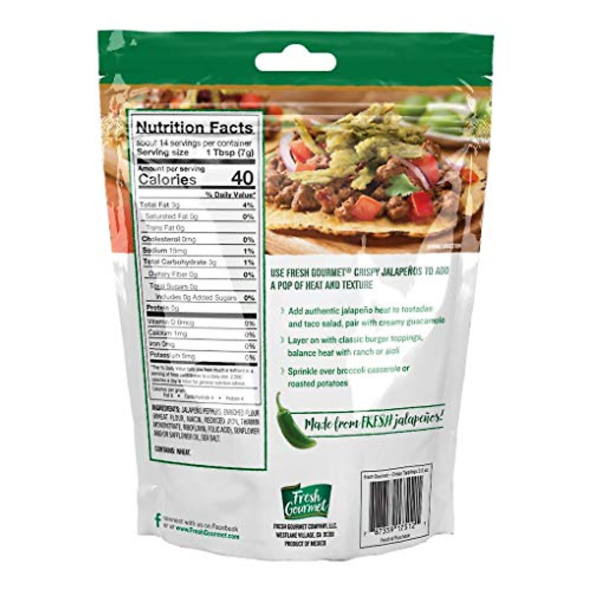 Fresh Gourmet Crispy Lightly Salted Jalapenos | Low Carb | Crunchy Snack and Salad Topper | 3.5 Ounce, Pack of 6