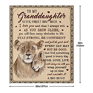 Muxuten Granddaughter Gifts from Grandma, Gifts for Granddaughter Blanket 60"X50", Granddaughter Gifts from Grandpa/Nana, Birthday Gifts for Granddaughter from Grandparents, Best Graduation Gift Ideas
