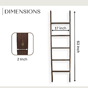 EKNAH 5+ Blanket Wood Ladder Rack - Living Room Decor Storage for Quilts, Comforters, Throws