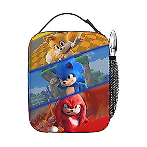 Cugefuo 2PC Boy Backpack and Lunch Bag 16in 3D Printed Cartoon Game Backpack Laptop Backpack with Lunch Box