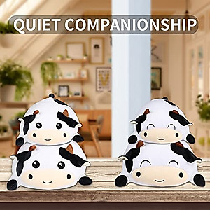 ROPELOK Giant Cow Stuffed Animals Plush Toy, Cow Plush Pillow, 19.6" Stuffed Cow Plush for Kids Children Xmas Birthday Gifts (Round Eyes)