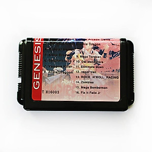 Retro Game 16 In 1 Sega Genesis Mega Drive 16 Bit Game Card (EUR Shell)