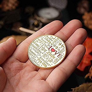 New Words Love Coins Plated 24K Valentine's Day Golden Souvenir Coins with Round Capsule Lover Gift French, Korean, Greek, Arabic,Philippines
