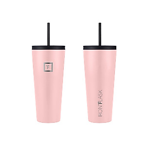 IRON °FLASK Classic Tumbler 2.0-2 Lids (Straw/Flip), Vacuum Insulated Stainless Steel Water Bottle, Double Walled, Drinking cup, Thermo Travel Mug - Rose, 32 Oz