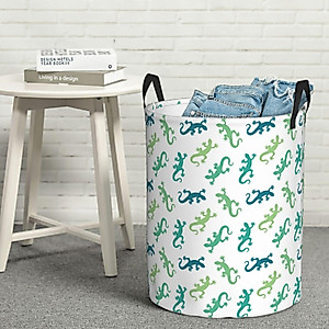 Large Laundry Basket with Handles - Cartoon Cute Lizard Gecko_B Dirty Clothes Hamper for Bedroom Aesthetic