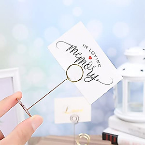 Little Lala 20 Pack Gold Table Number Holders, 8.5 cm high, Place Card Holders, Card Holders, Picture Holders or Wedding Table Number Holders & Parties