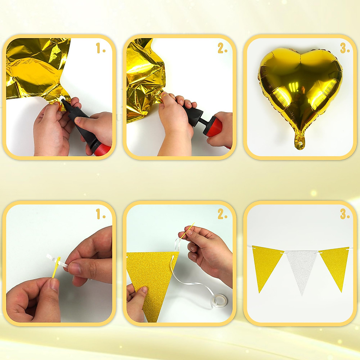 BANBALLON Engagement Party Decorations Gold and White Banner Balloons Cake Toppers Mrs and Mr Balloons Decorations for Engagement Theme Party Wedding Bridal Party Decorations Supplies (Style 01)