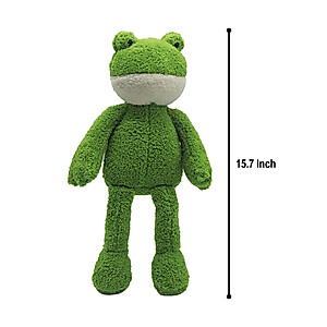 AEECASI Green Frog Plush Stuffed Animal,Soft Long-Leg Frog Plush Doll Toys,Super Cute Frog Toy Christmas Birthday Gifts for Boys Girls Kids Toddlers,Fluffy Stuffed Frog Plushie Decoration,15.7"