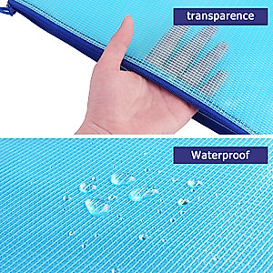 6 Pack Mesh Zipper Pouch Document Bag Waterproof Zip File Folders for School Office Supplies Travel Storage Bags (Colorful)