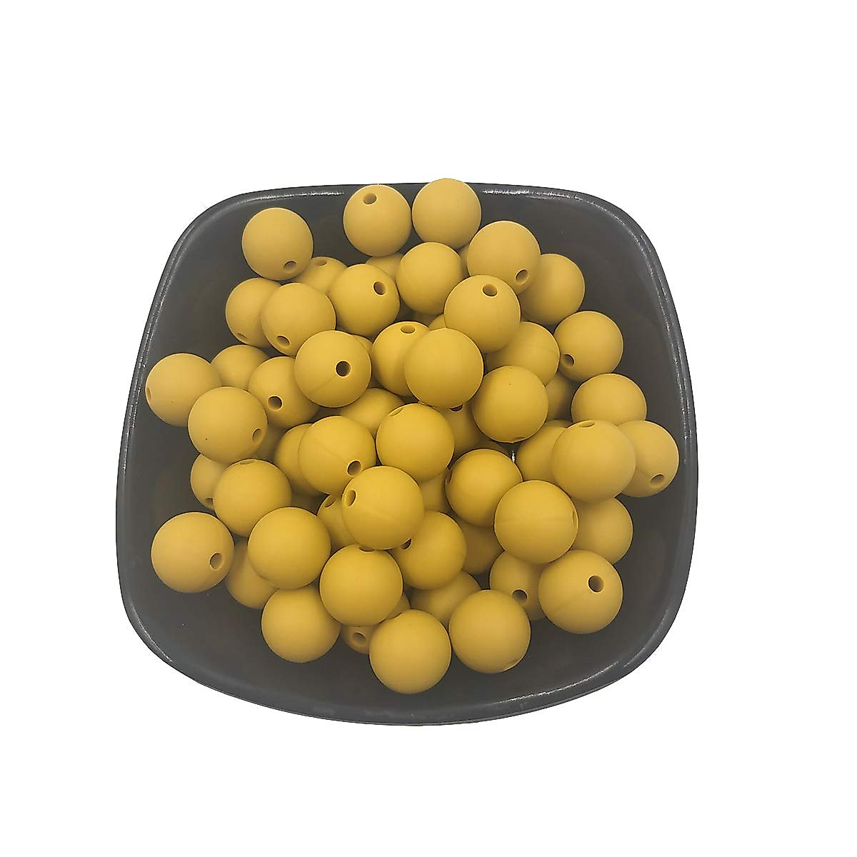 Alenybeby 100pcs Silicone Round Pearl Focal Beads for Pen 12mm Silicone Round Shaped Beads for Keychain Craft Making DIY Beading Jewelry Accessories