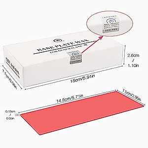faruijie Dental Base Plate Wax Sheets - Pink Denture Baseplate Casting Modeling Molding Wax Non Shrink Jewelry Wax Carving Red Utility Bite Wax Dentist Lab Supply 20PCS