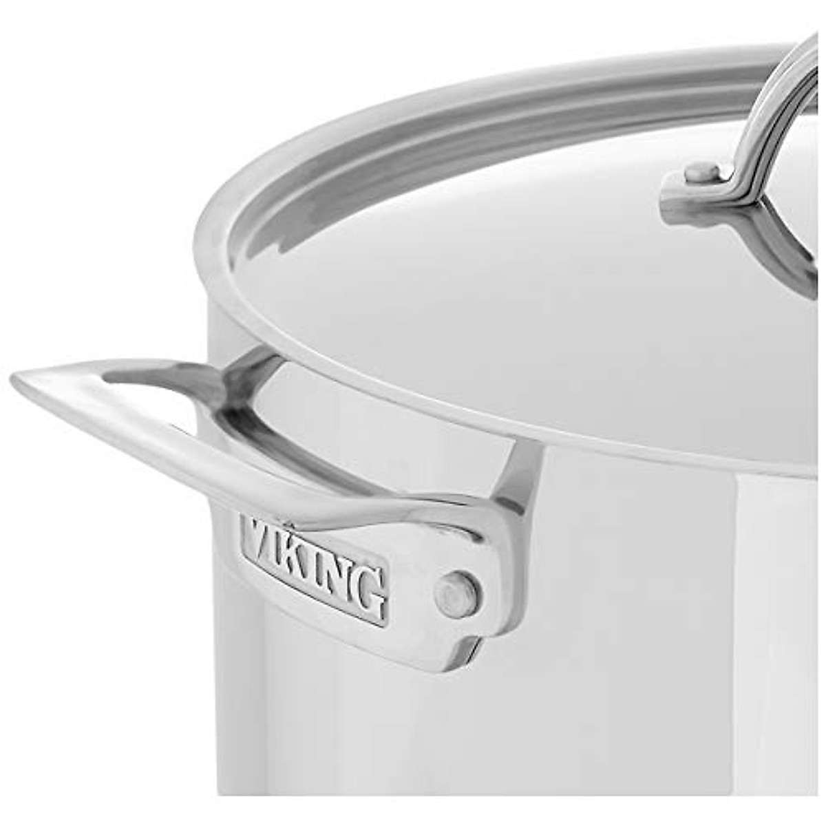 Viking Culinary 3-Ply Stainless Steel Stock Pot, 12 Quart, Includes Metal Lid, Dishwasher, Oven Safe, Works on All Cooktops including Induction