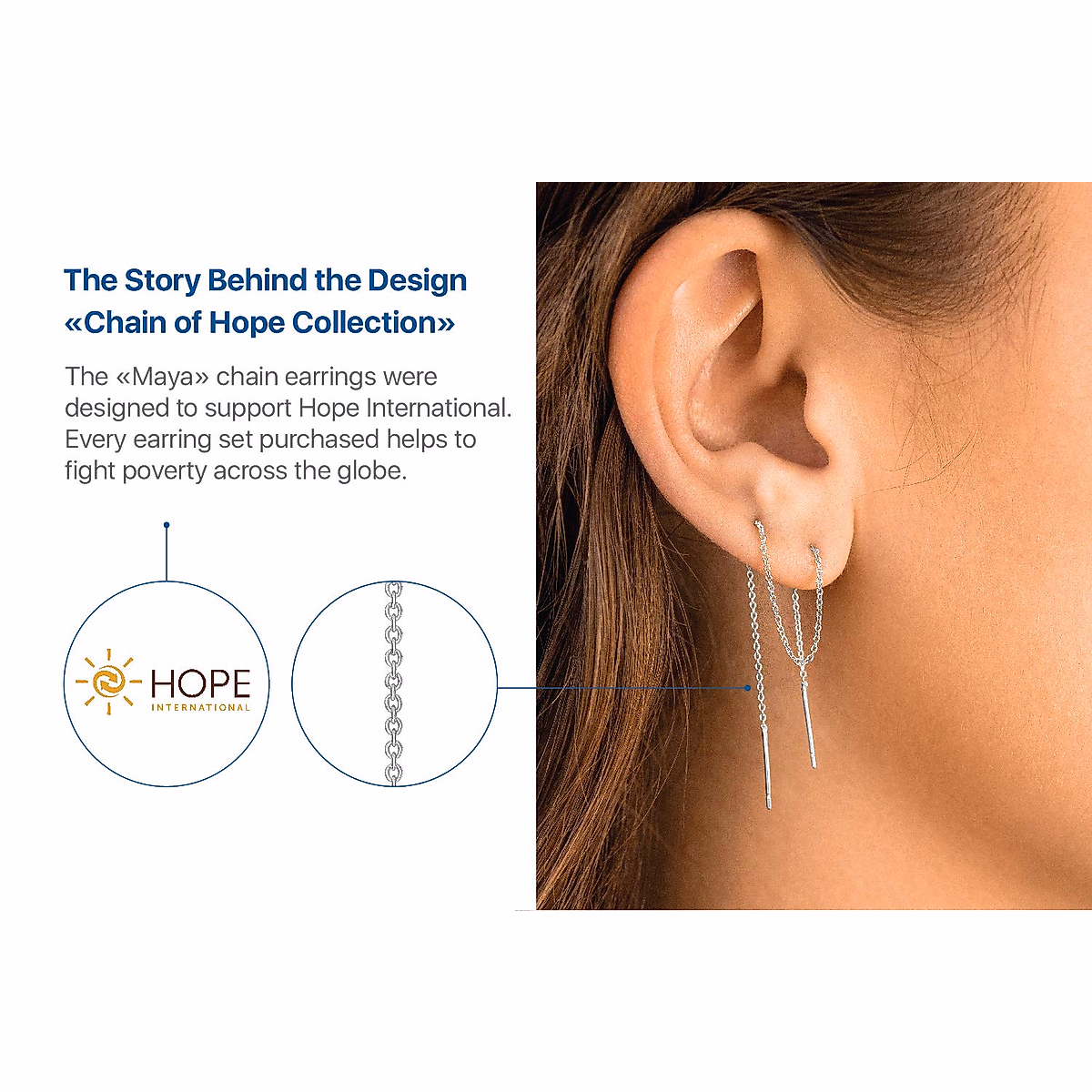 Benevolence LA Threader Earrings for Women | Gold Dangle Long Chain Threaders | Double Piercing Earrings | Pull Through Jewelry Accessories | Valentines Day Gifts Ideas for Her