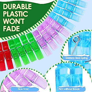 140 Pcs Mini Clothes Pins Colored - Small Clear Clips for Hanging Picture String, 1.37 Inch Plastic Photo Clips Transparent, 7 Colors