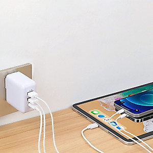 USB C Charger, 40W 3-Port Foldable Fast Charger PD Power Multiport Adapter Block for iPad, iPhone 15/14/13/12/11 Max Mini, Pixel Samsung Galaxy,Tablet, MacBook and More…