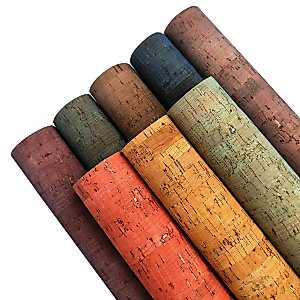 ZAIONE Cork Fabric Faux Leather Sheets 8x12inch A4 Pattern for Bags Making DIY Craft