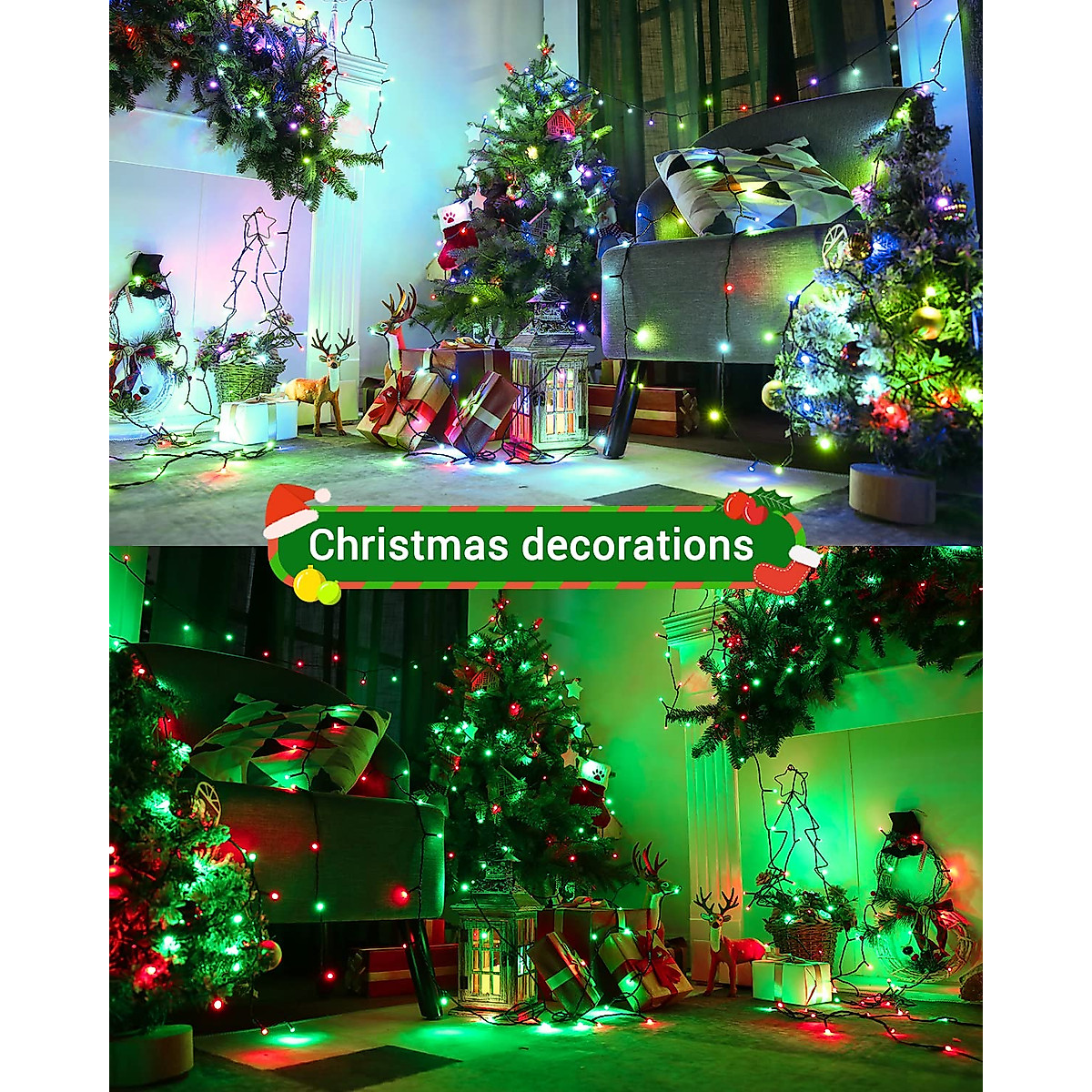 Color Changing String Lights with Remote - RGB 170 Ft 500 LED Color Changing Christmas Lights Timing Function Xmas Lights for Halloween, Christmas Decor, Holiday, Party, Xmas Decorations
