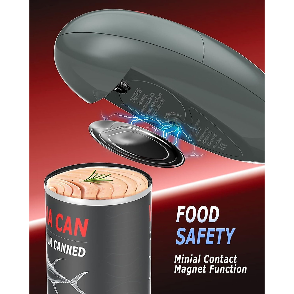 One Touch Electric Can Opener with Smooth Edge, Kitchen Gadget Automatic Can Opener for Seniors with Arthritis, Food Safety Battery Operated Can Opener for Almost All Can Sizes