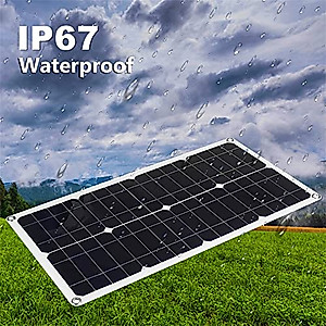 TYJJKDQW 25 Watt 12 Volt Monocrystalline Solar Panel Module Off Grid Charging RV Boat (20AController+1000W 12Vto220V Inverter Kit)