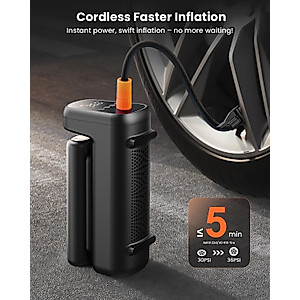 Tire Inflator Portable Air Pump: 2024 Updated SOWINK 150 PSI Electric Cordless Compressor 7800mAh Rechargeable Battery Operated, Fast Inflation Auto Shut-Off Bike Pump for Car, Bicycle, Motorcycles