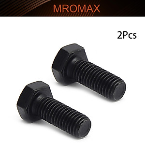 MroMax 2Pcs M12 x 30mm Left Hand Hex Bolt, Carbon Steel Grade 12.9, Black Oxide Finish, Full Thread, Hexagon Head Bolts for Furniture Repair