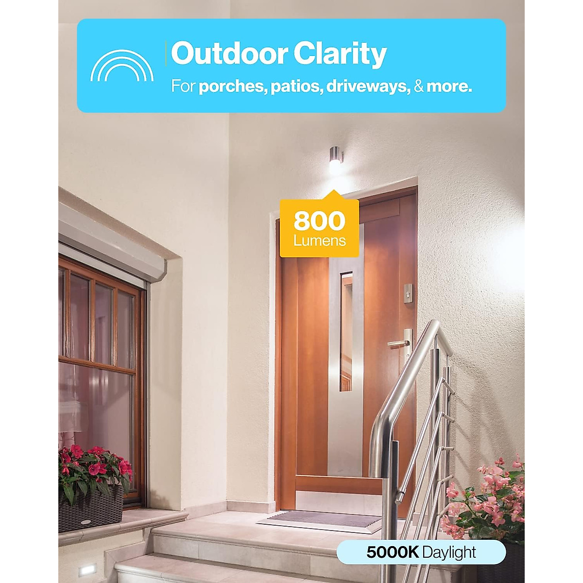 Sunco Lighting - 10 Pack A19 LED Dusk to Dawn Bulb for Home Residential Porch Patio Driveway Decorated Ambient Outdoor Twilight, 9W Equivalent to 60W 5000K Daylight, Auto On/Off Photocell Sensor UL