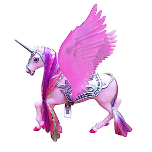 Sparkle Unicorn and Fairy Tale Princess Doll, W/ Crystal Comb and Fairy Stick, Girls' Unicorn Doll Toys Gifts, Presents for Girl Kids Aged 3+ (Pink Unicorn Purple Dress)