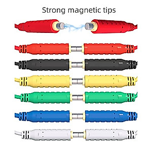 6PCS Magnetic Test Leads Silicone Soft Flexible Jumper Test Wires 30V AC5A 3.3FT Magnetic Jumper Wires HVAC