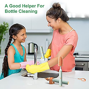 QIUXQIU Electric Bottle Brush Baby Bottle Brush Nipple Brush Straw Cleaner Brush,Rechargeable Battery Electric Baby Bottle Cleaner,for Pregnant Women and New Mom (Blue)