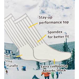 Rodex 3 Pairs Thermal Gear Socks Boot Hiking Warm Winter Mens Size 10-15 colors may vary