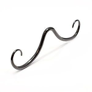 BodyJewelryOnline Black Septum Moustache Nose Ring [Curly Design], 316L Surgical Steel, 2¾” Length, Hypoallergenic, Lead/Nickel Free, Smooth Surface Rainbow removable O-rings