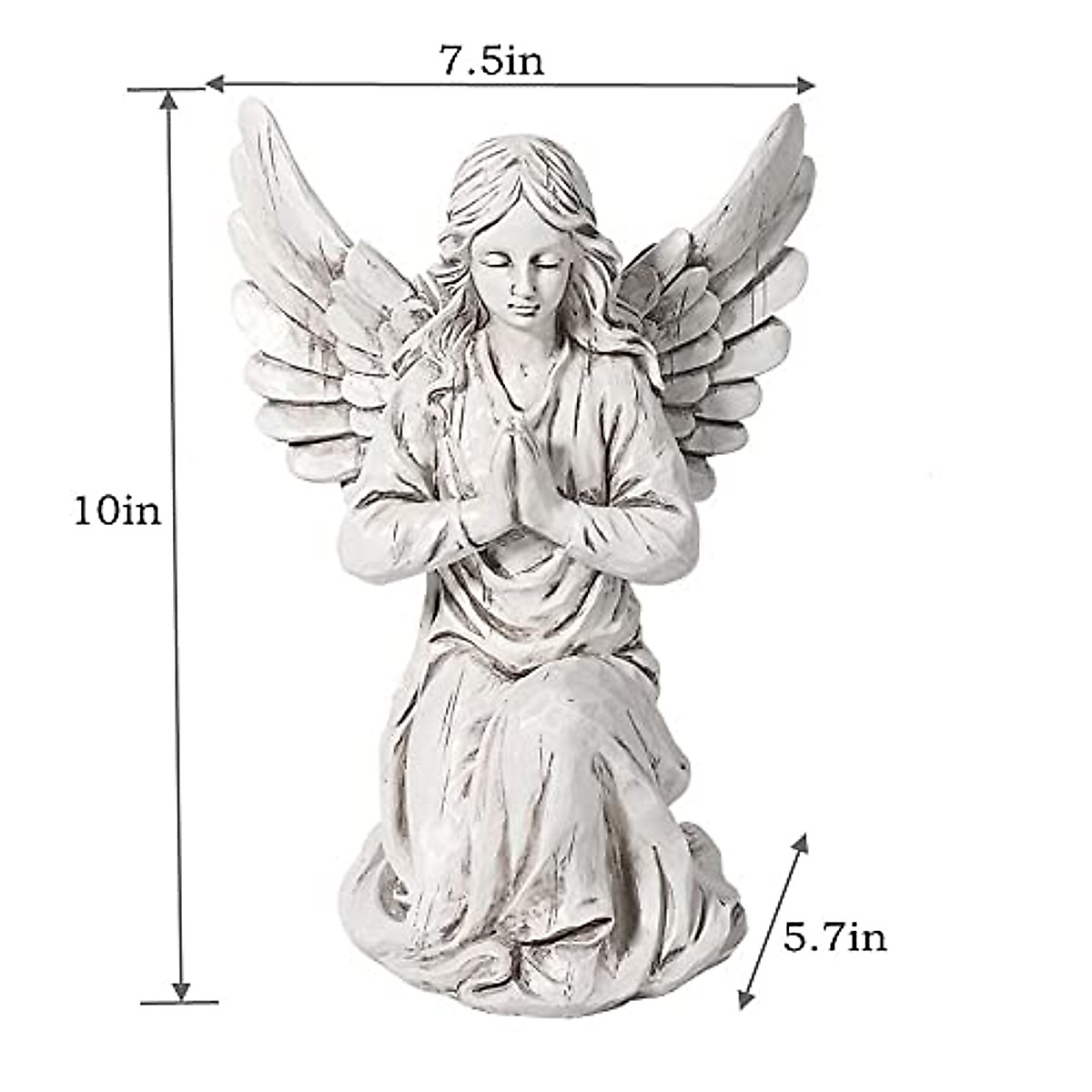 Handsider Garden Statue Angel Religious Fairy Sculpture Waterproof Decorative Figurine Art Decor for Patio, Lawn, Yard, Housewarming Ornament Present
