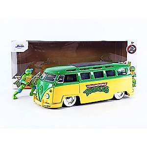 Jada 1:24 Diecast 1962 VW Bus with TMNT Leo, Green