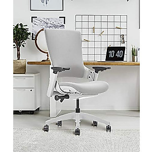 CLATINA Office Chair Swivel Executive Chair, Adjustable Ergonomic Computer Chair with 3D Armrest and Lumbar Support, Fabric Backrest Task Chair for Home Office Conference Room