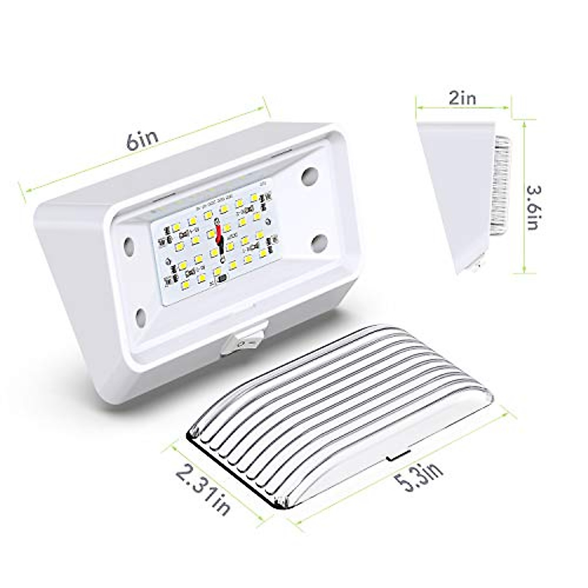 Leisure LED RV Exterior Porch Utility Light with Switch - 12v 280 Lumen Lighting Fixture. Replacement Lighting for RVs, Trailers, Campers, 5th Wheels. White Base, Clear and Amber Lens (White, 1-Pack)